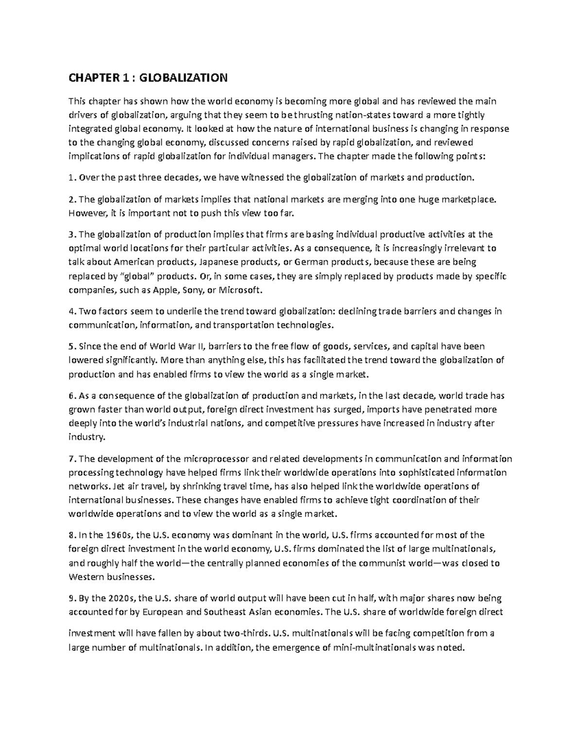 IBT-NOTES REVIEWER - CHAPTER 1 : GLOBALIZATION This chapter has shown ...