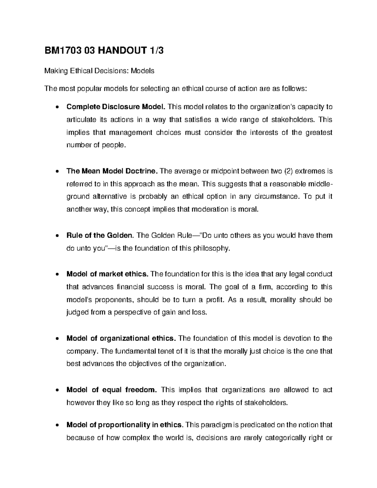 BM1703 03 Handout 1 - International Business and Trade - BM1703 03 ...