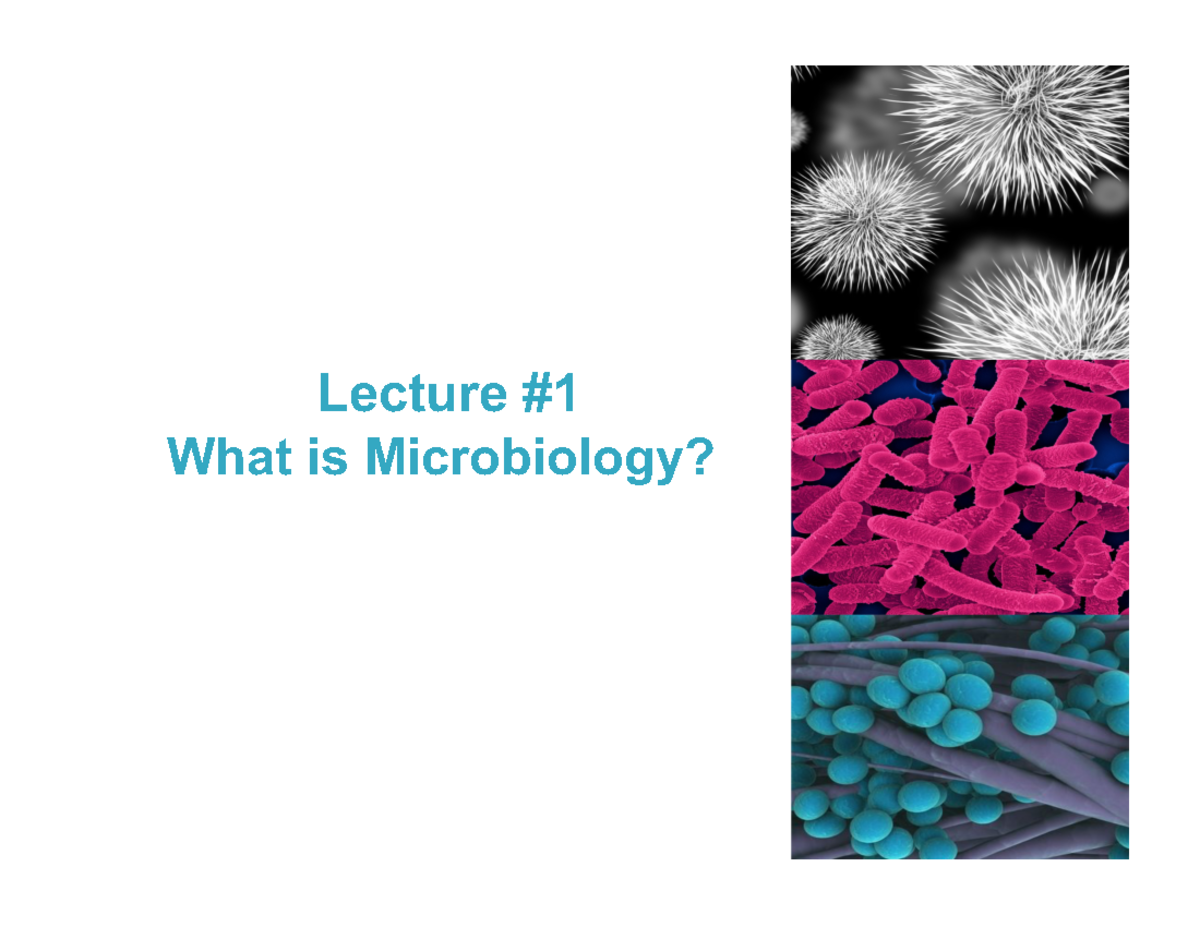 MBIO1010- Lecture #1 - Lecture #1 What is Microbiology? What Is ...