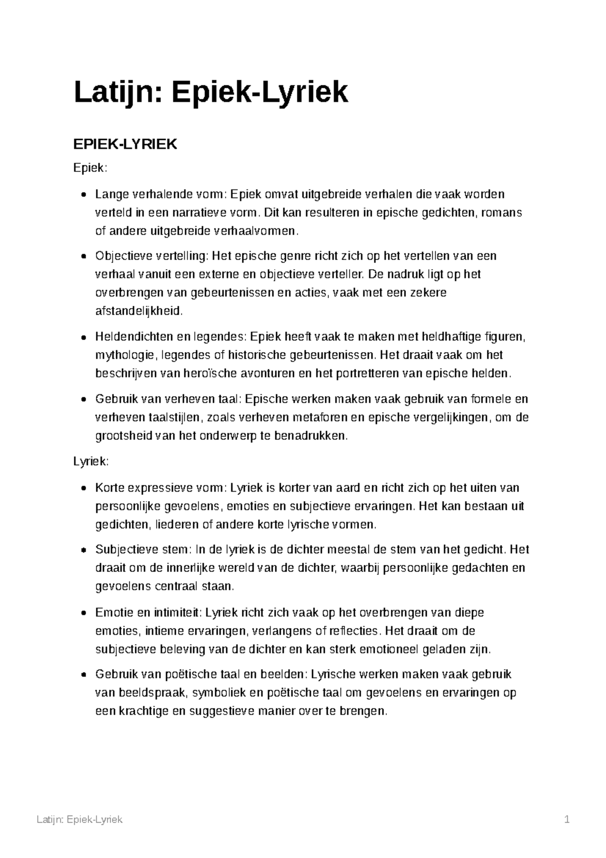 Latijn Epiek-Lyriek - Dit kan resulteren in epische gedichten, romans of andere uitgebreide ...