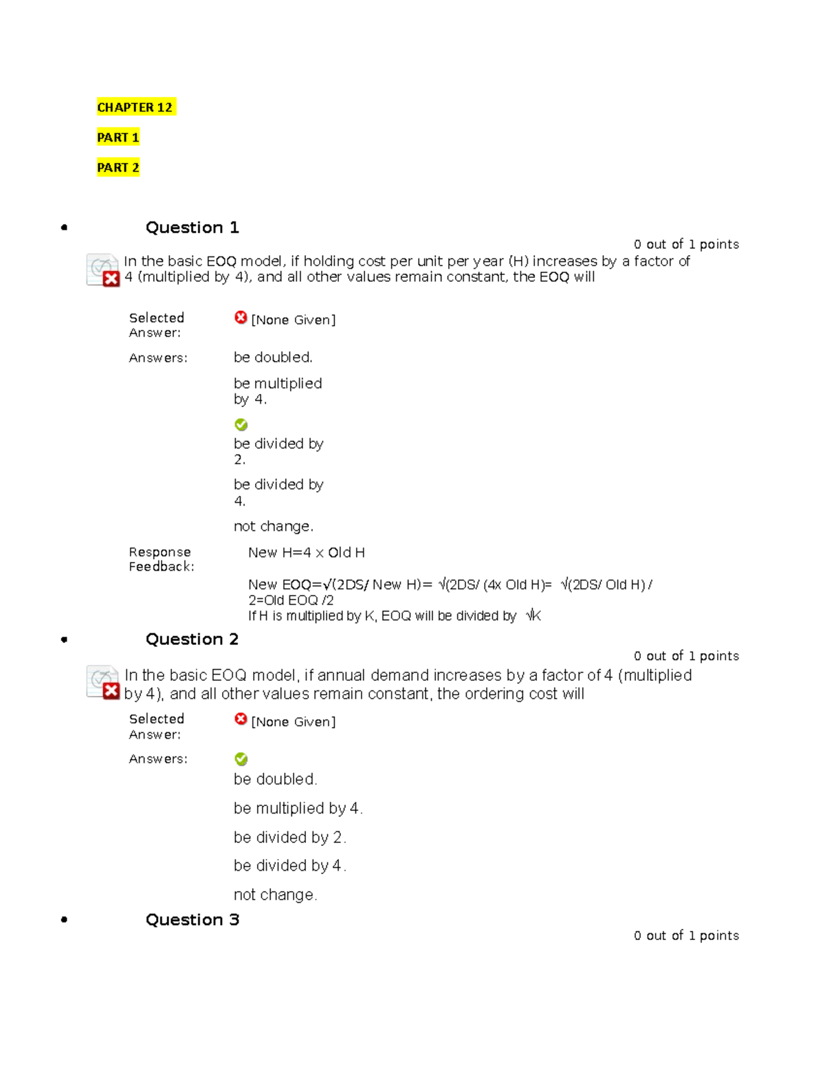 SA - CH12 - Answer Key - CHAPTER 12 PART 1 PART 2 Question 1 0 out of 1 ...