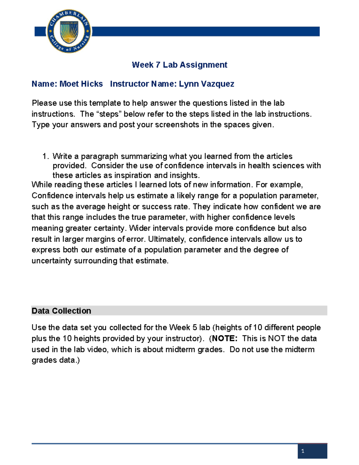 Week 7 Lab Official Student Compelete Hicks M - Week 7 Lab Assignment Name: Moet Hicks ...