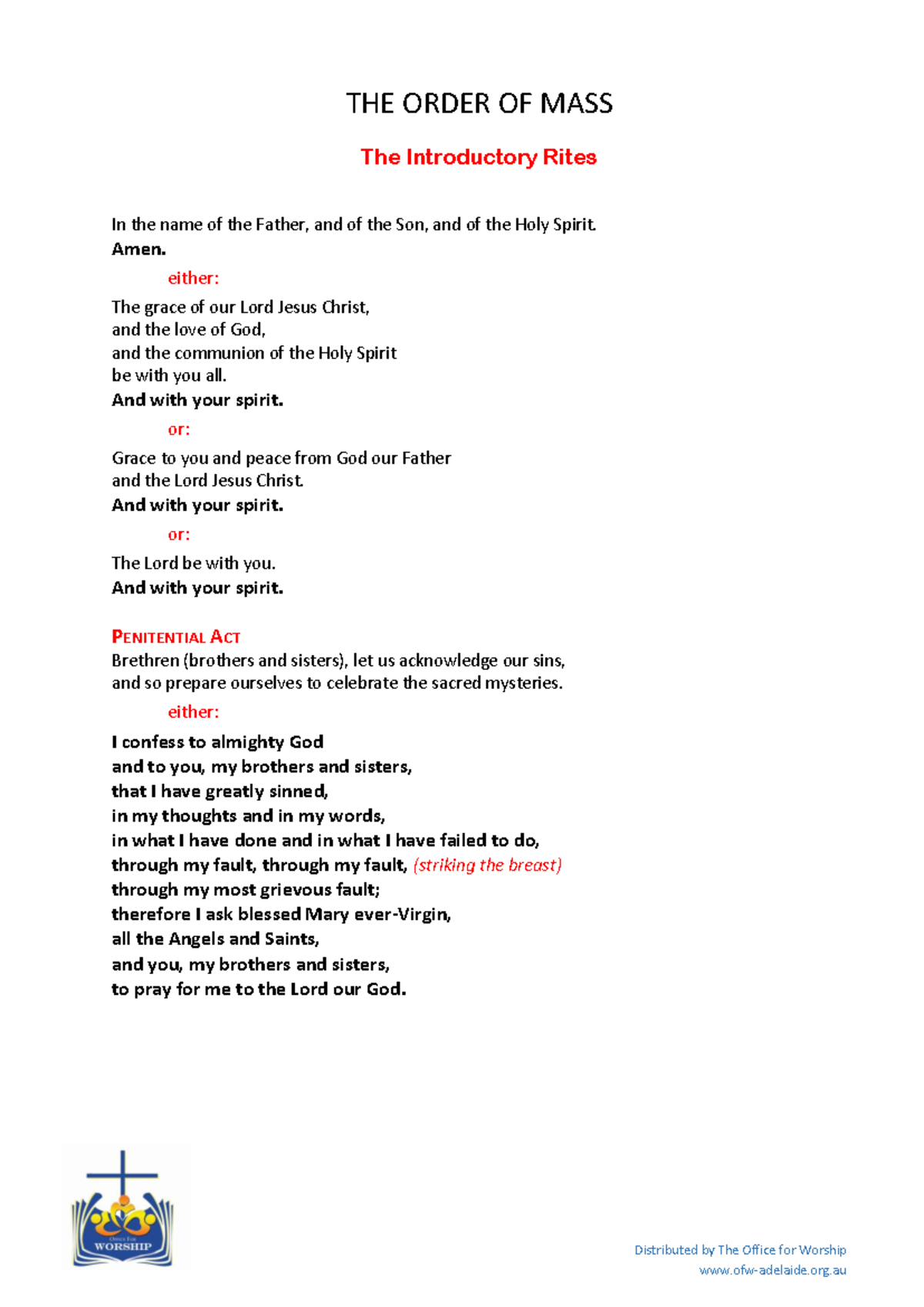 Order-of-Mass 3-19 - Distributed by The Office for Worship ofw-adelaide ...