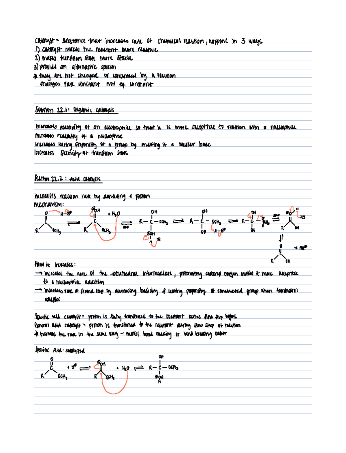 Orgo Chapter 22 - klausen sp23 - Organic Chemistry - catalyst substance ...