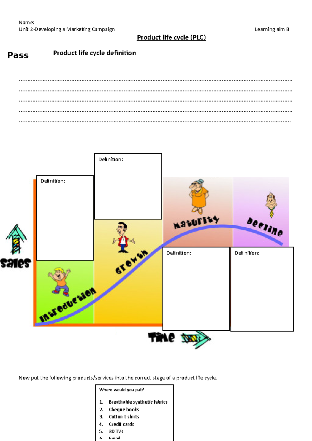 Product life cycle WORKSHEETS and Practical assessments by grades ...