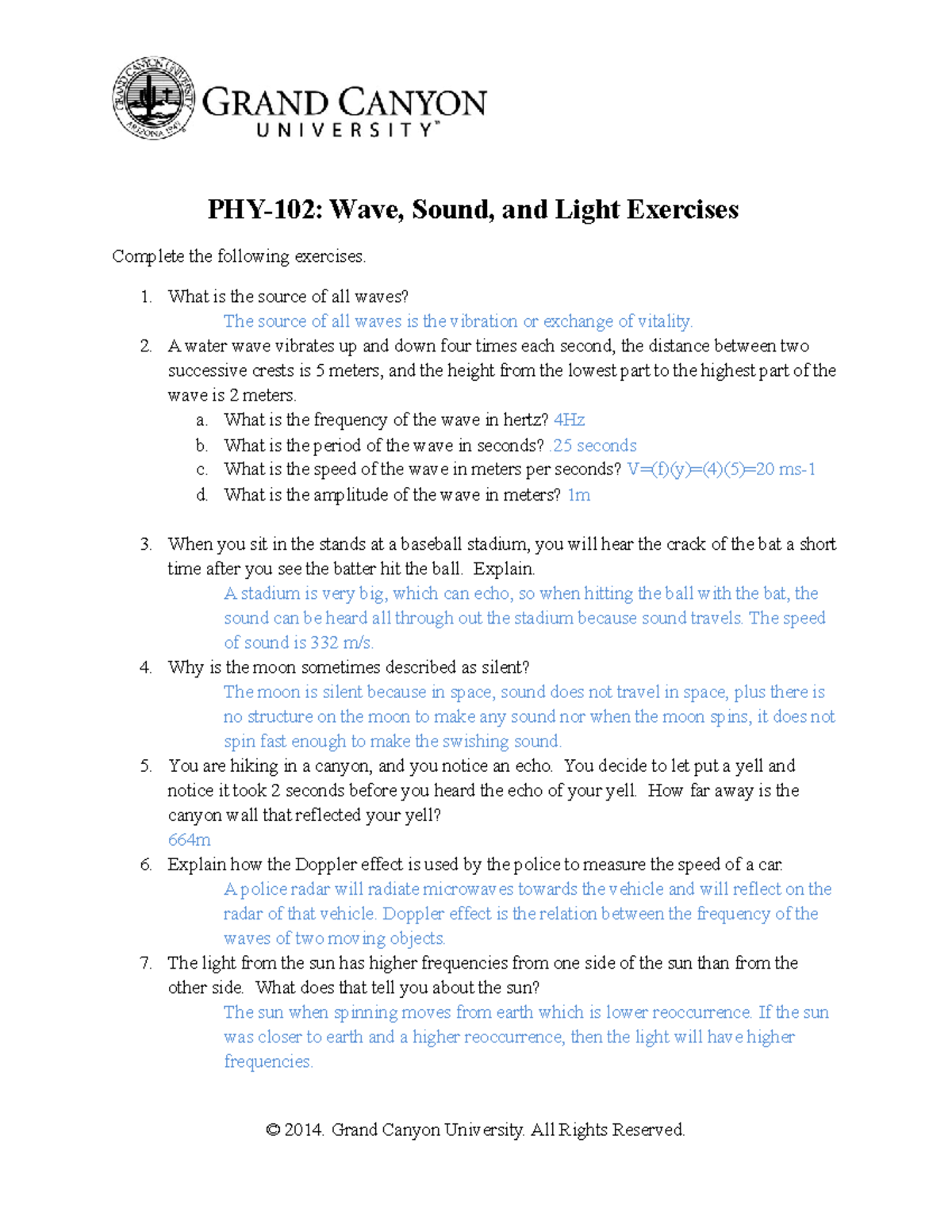 PHY-102-RS-Wave Soundand Light Exercises Completed - PHY-102: Wave ...
