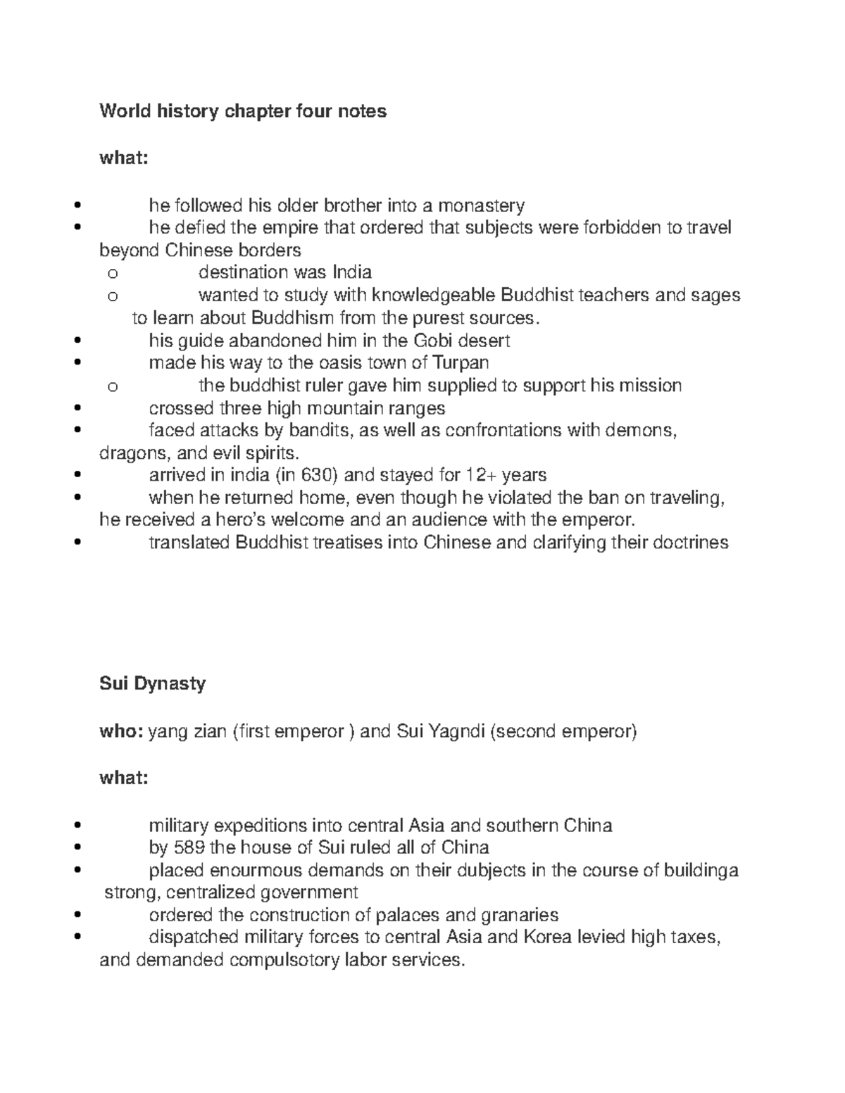 World history chapter 4 notes - Wor l dhi st or ychapt erf ournot es ...