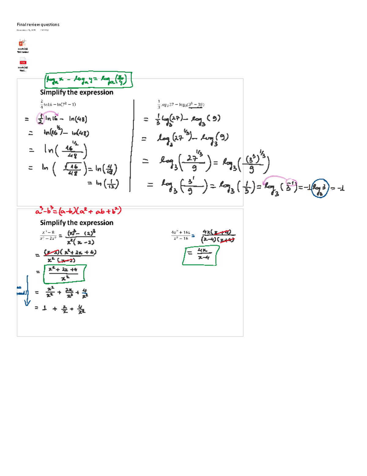 Final exam 2018, questions and answers - MATH 206 - Warning: TT: undefined function: 32 math 206 ...