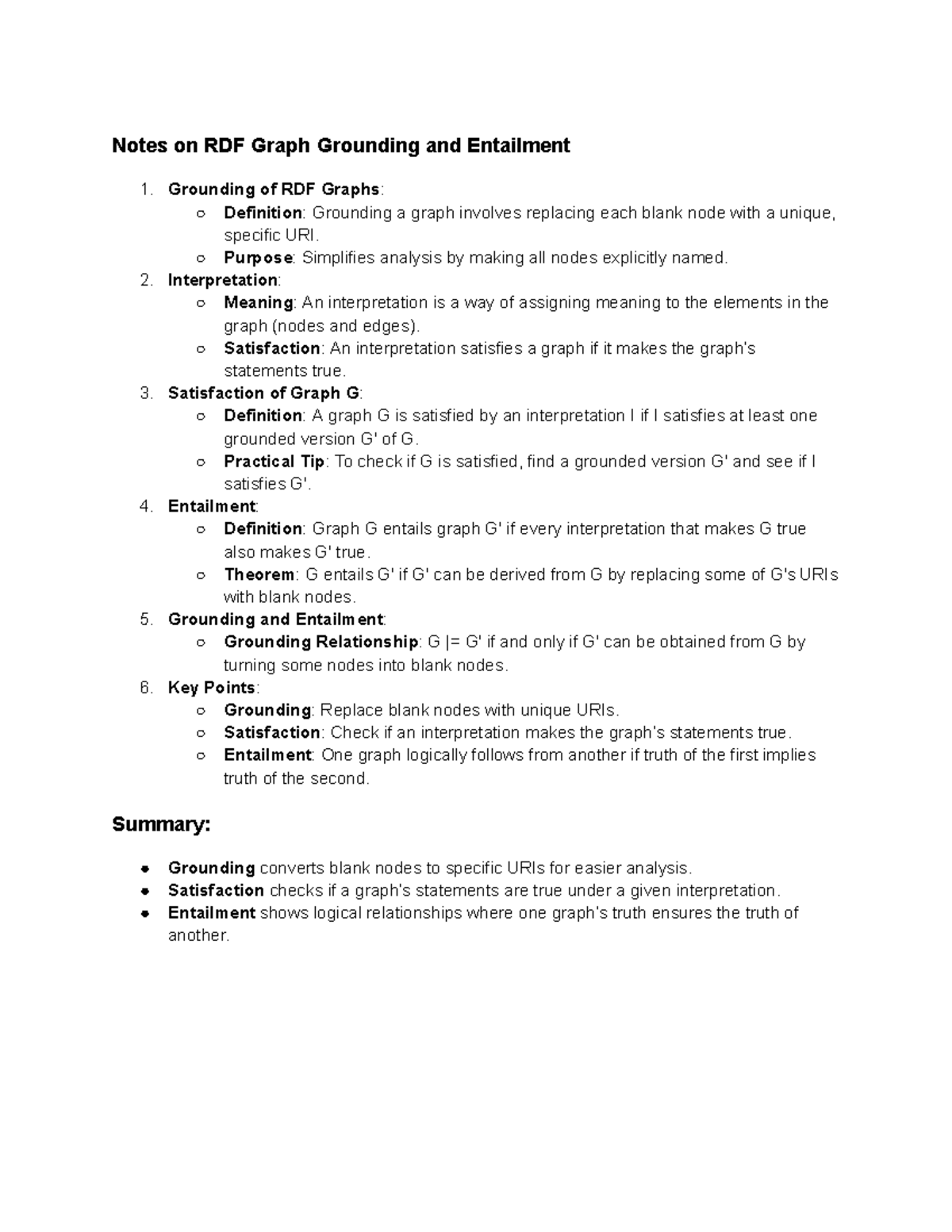 Notes on RDF Graph Grounding and Entailment - Notes on RDF Graph ...