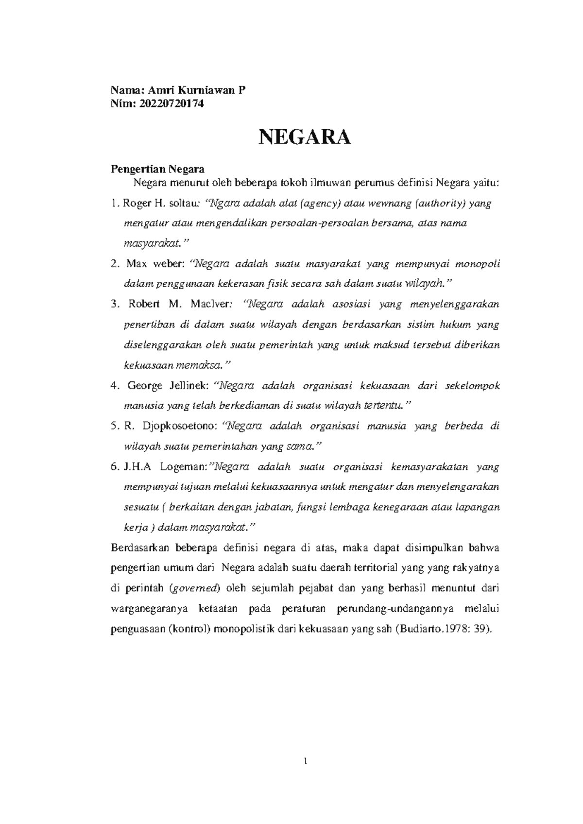PPKN Pengertian Negara (Amri) - Nama: Amri Kurniawan P Nim: 20220720174 ...