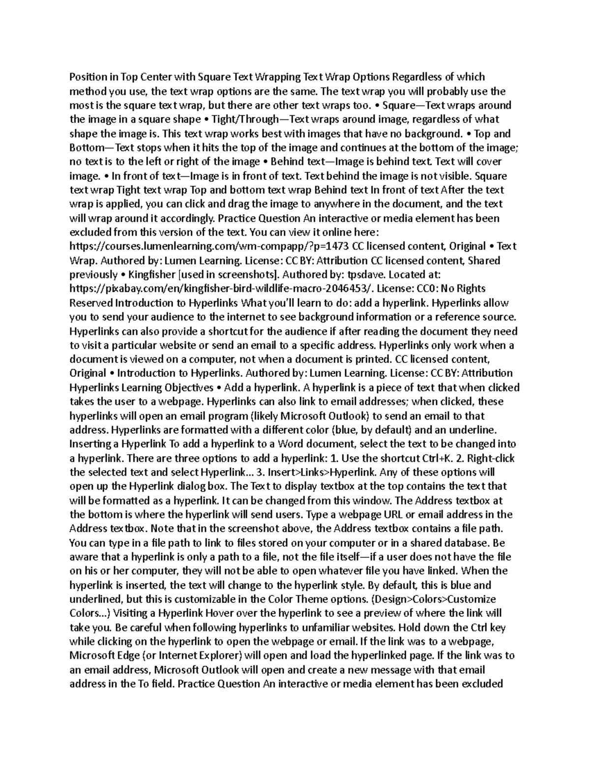 A2 - hope this helps - Position in Top Center with Square Text Wrapping ...