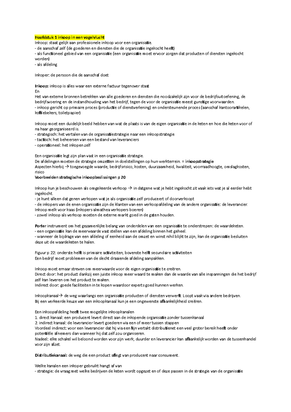 Samenvattingen boek inkoop management hoofdstuk hele het boek ...