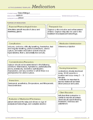 Active Learning Template medication stadol 2 - ACTIVE LEARNING ...