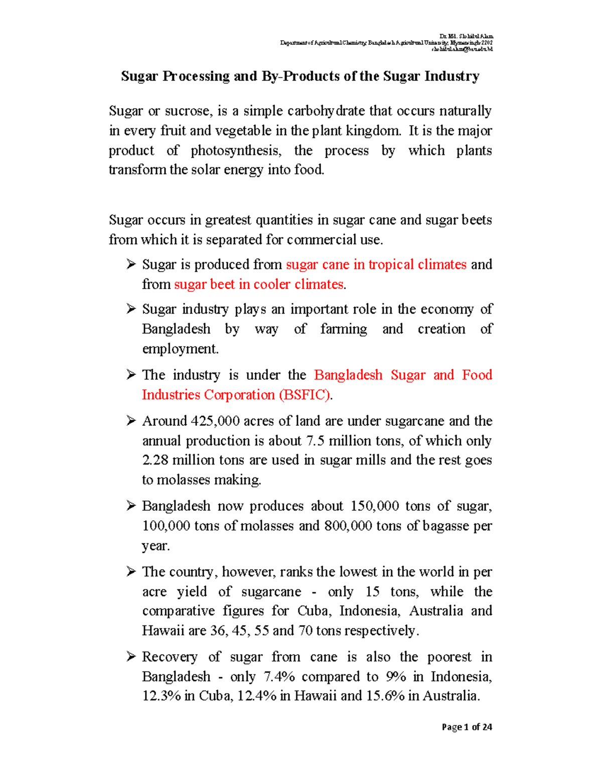 Sugar processing and by products of the sugar industry by MSA 2021 part ...