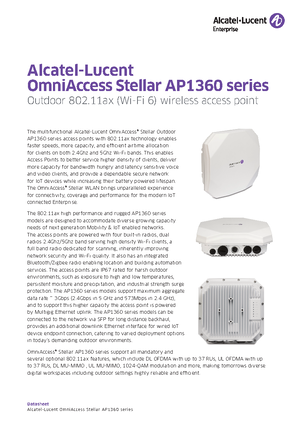Omniaccess stellar oaw ap1360 datasheet es - Ficha técnica Alcatel-Lucent OmniAccess Stellar ...