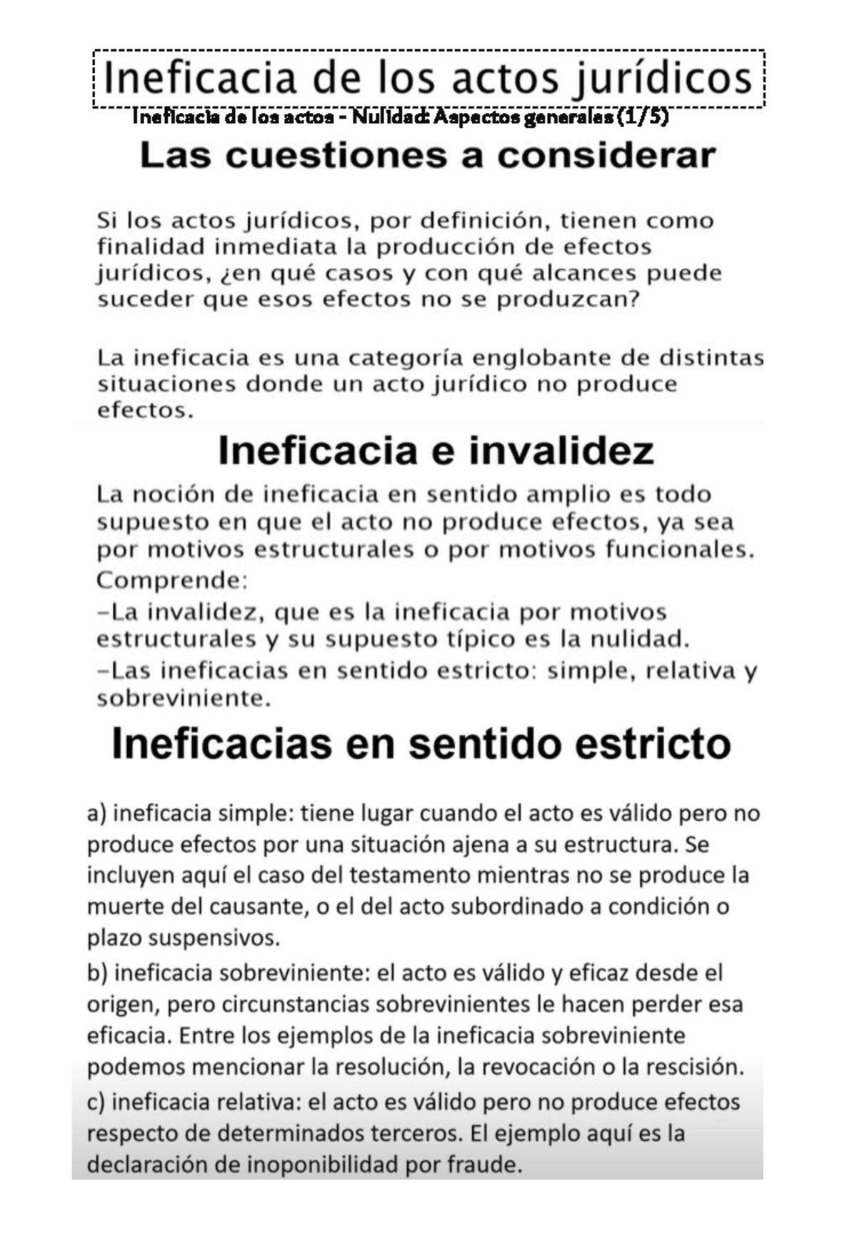 Civil. ineficacia de los actos - Elementos de Derecho Civil - Ineficacia de los actos - Nulidad ...