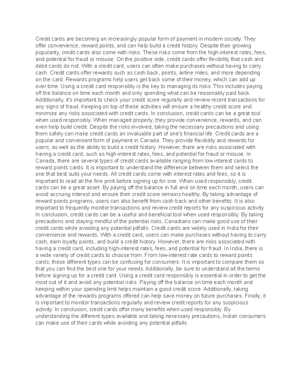 EP 19 - INFORMATIVE - Credit cards are becoming an increasingly popular ...