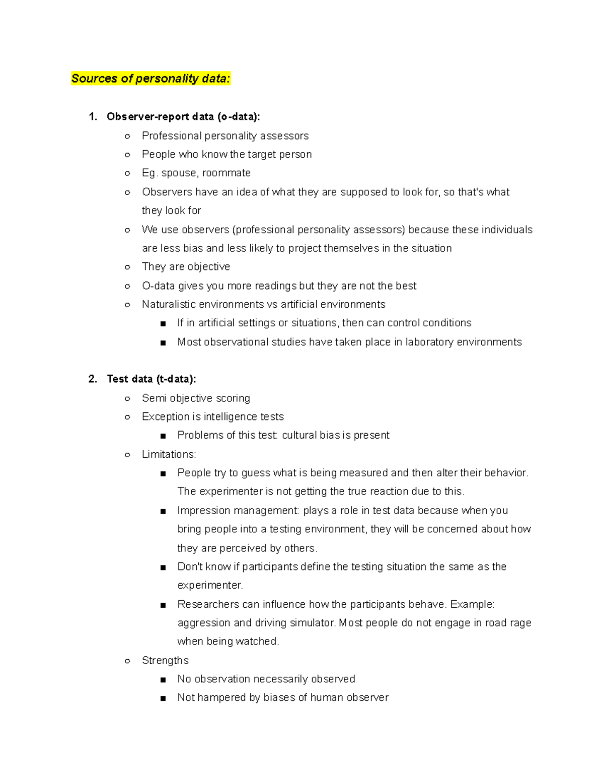 2550a - Sources of personality data: - Sources of personality data ...