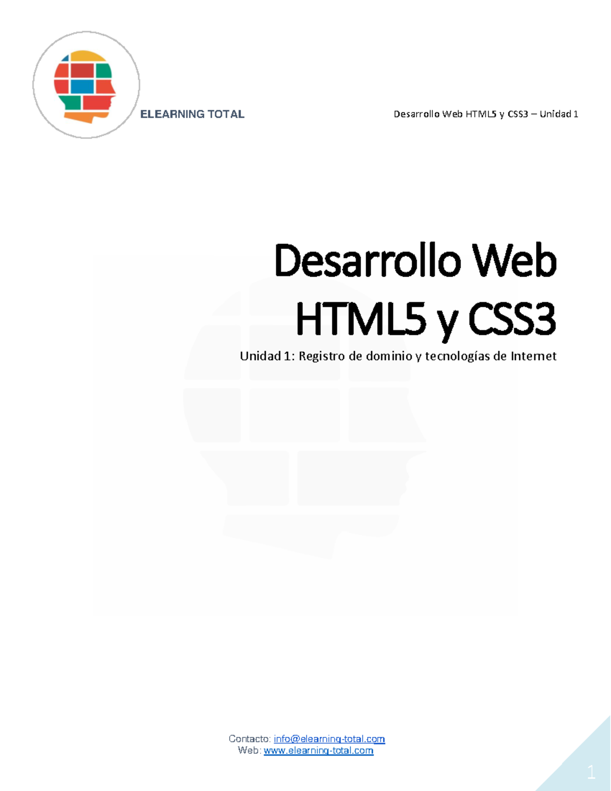 Unidad didactica 1 html5 css3 2019 - Contacto: info@elearning-total Web ...