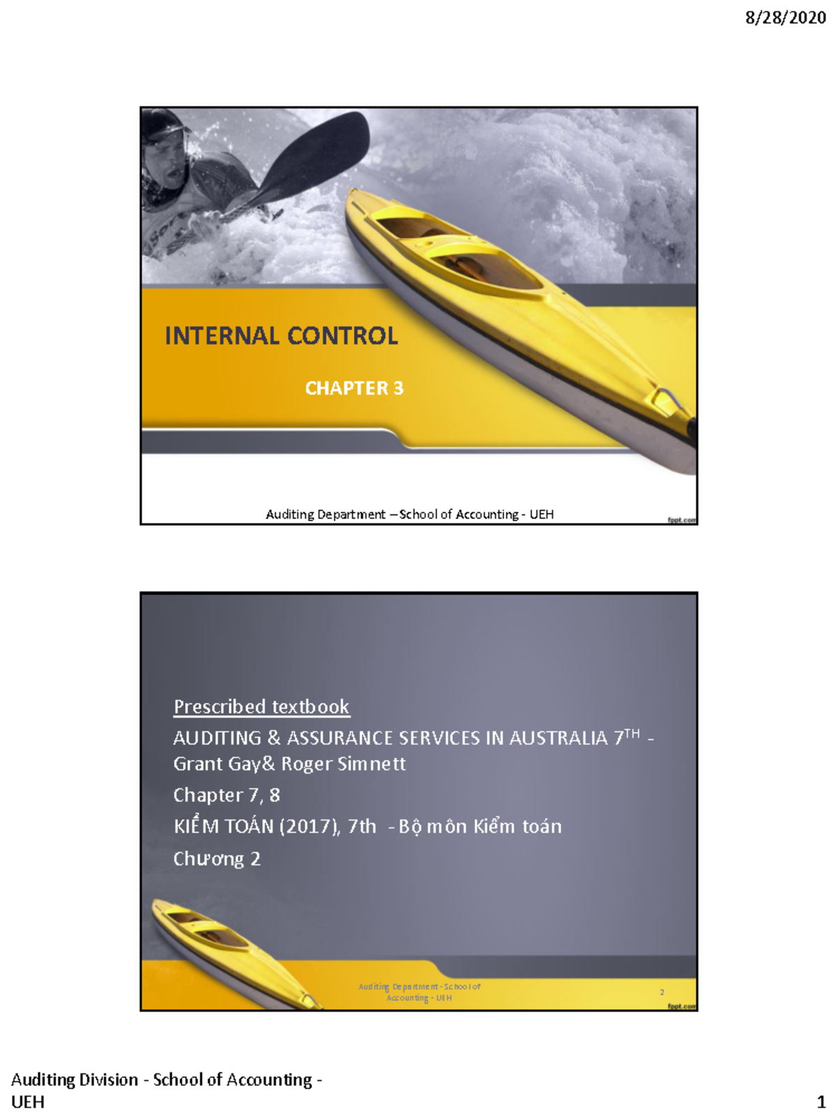 Chapter 3 Internal control - Auditing Division - School of Accounting ...