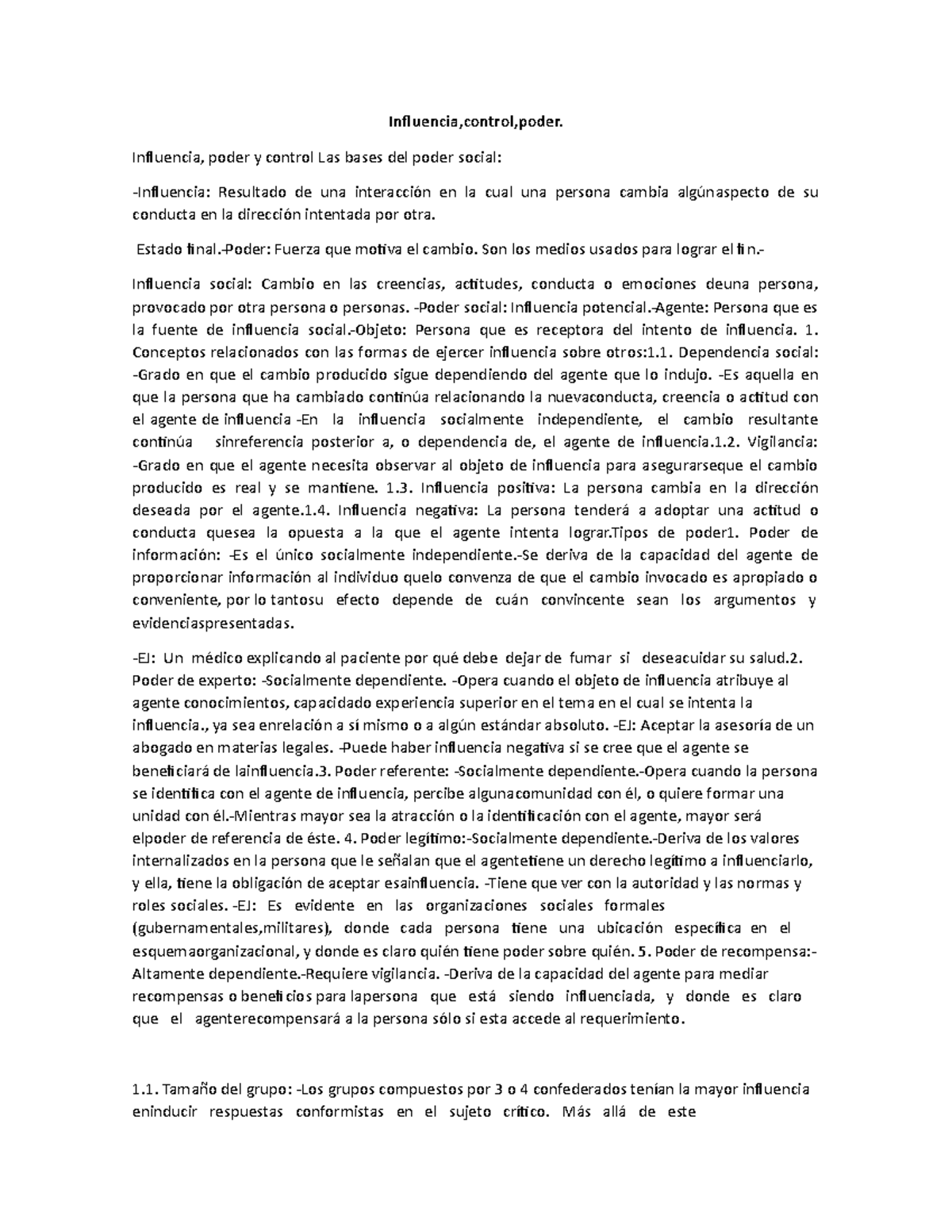 Influencia,control, poder - Influencia, poder y control Las bases del ...