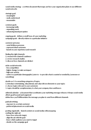 Social Media - full year notes - Social Media paid social media print ...