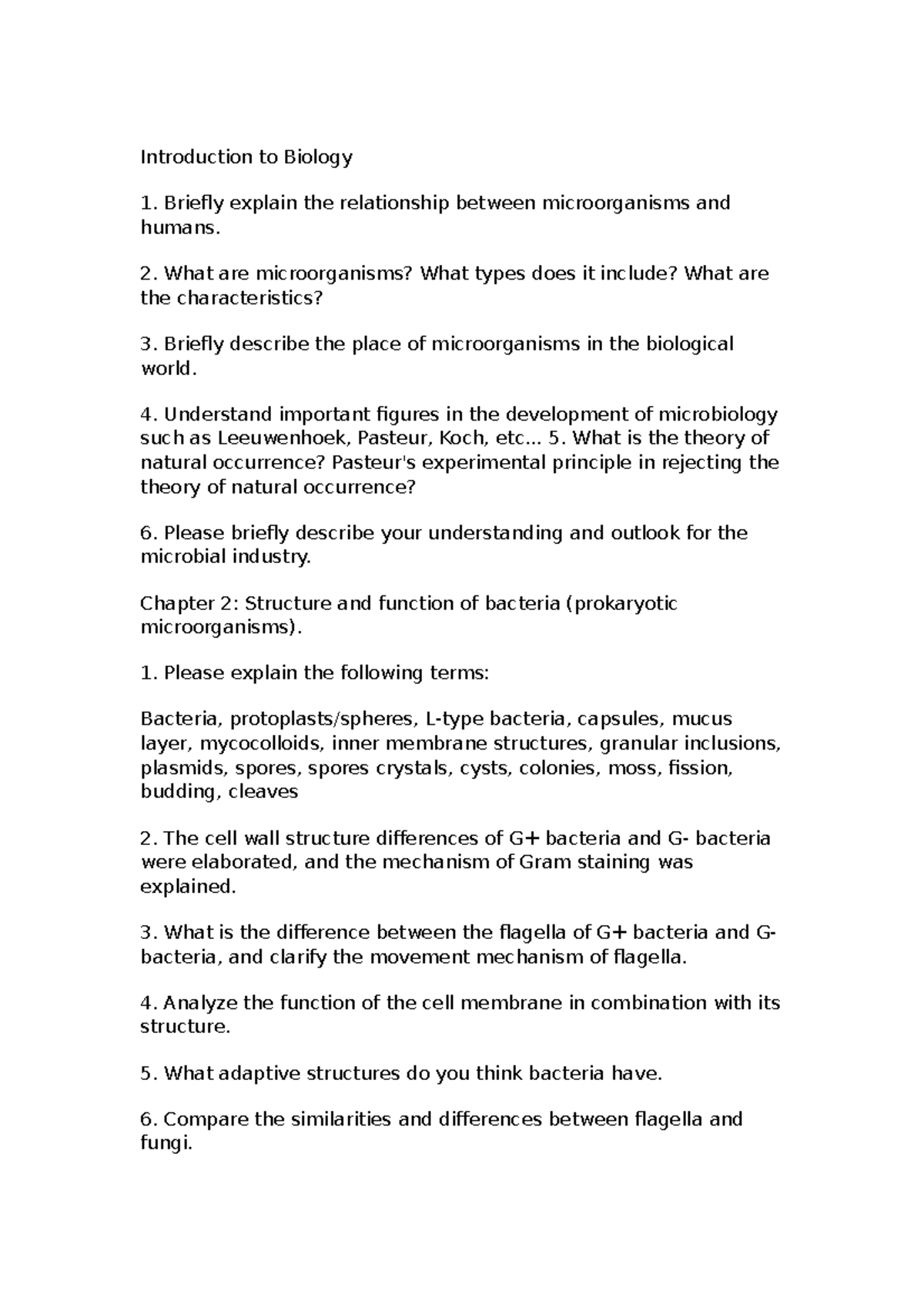 Introduction to Biology - Introduction to Biology Briefly explain the ...