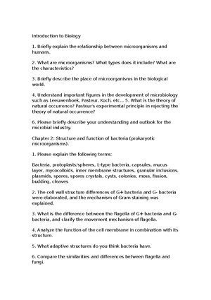 General Biology Question Set BIOL160 - General Biology Question Set ...
