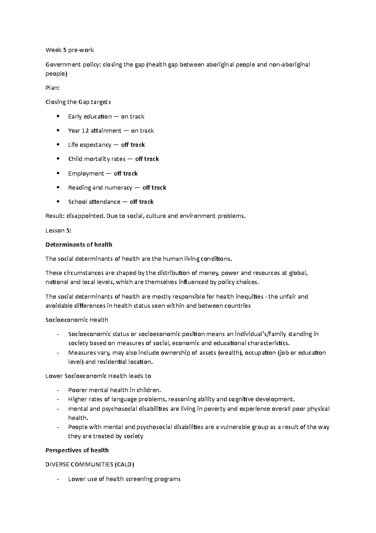 Pre-work and lesson 5 - Lecture notes 5 - Week 5 pre-work Government ...