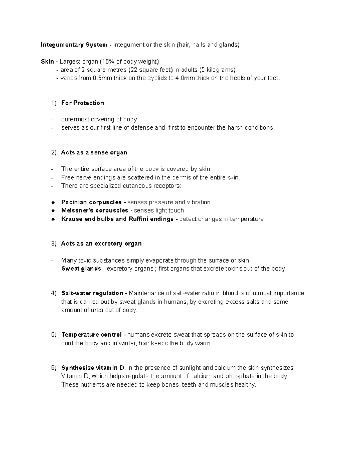 Integumentary system - reviewer for major assessment - Integumentary ...