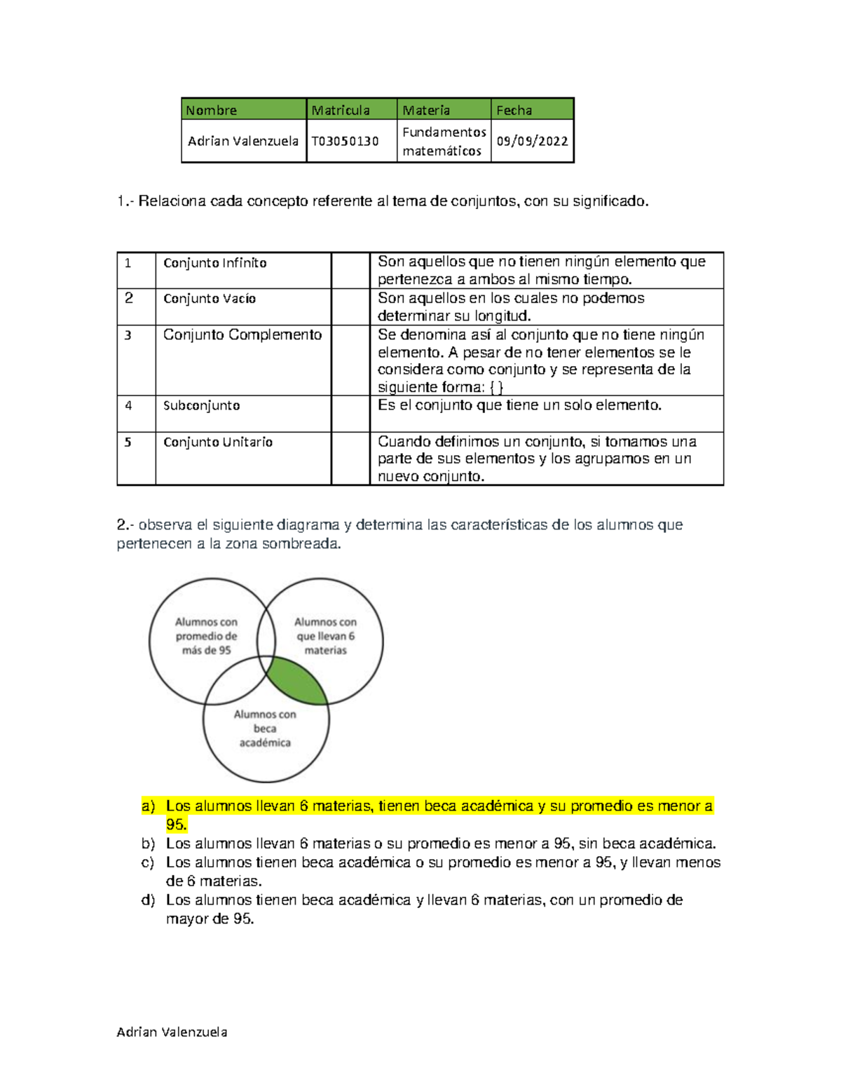 Ejercicio de repaso a-v - Nombre Matricula Materia Fecha Adrian ...