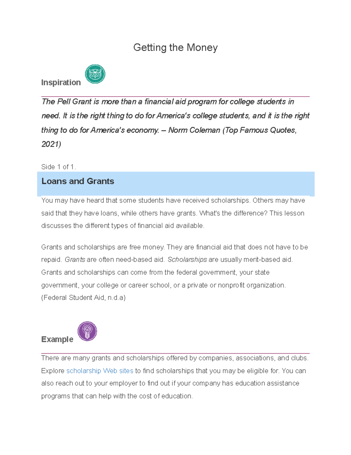 Unit 5 (3) Getting the Money - Getting the Money Inspiration The Pell ...