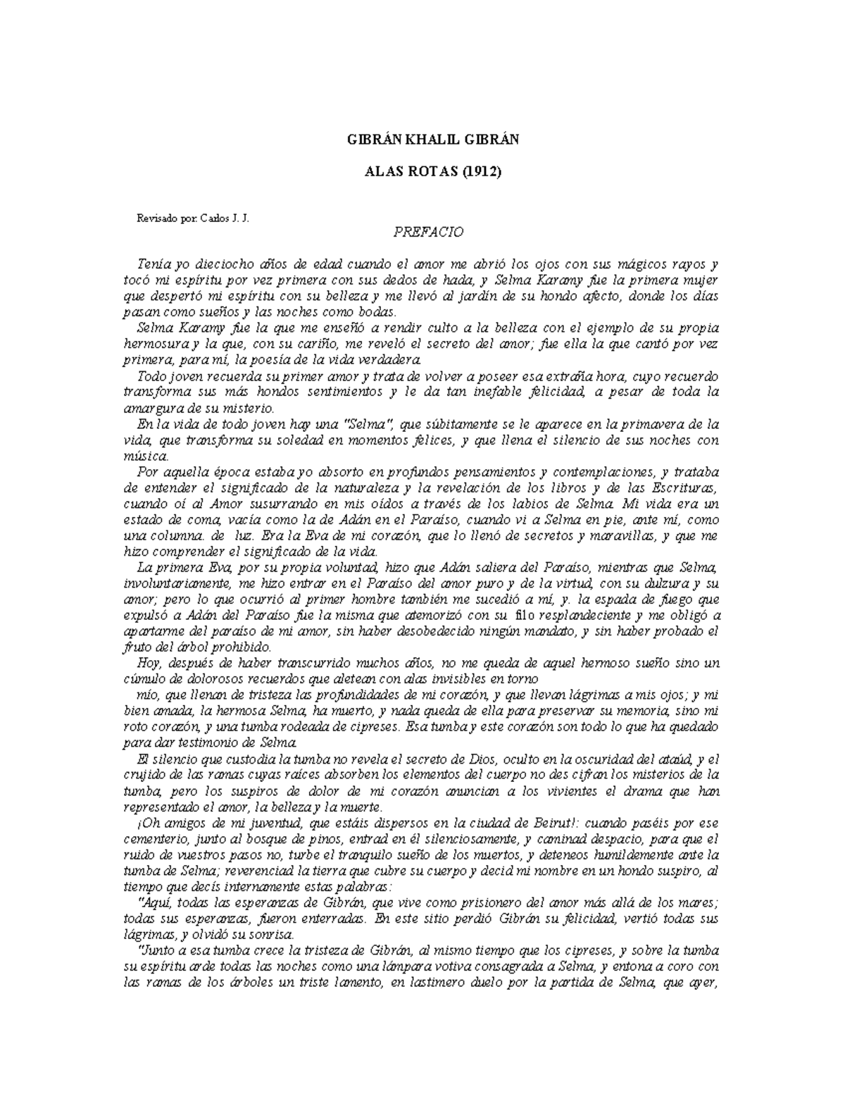 Alas Rotas - lectura complementaria - GIBRÁN KHALIL GIBRÁN ALAS ROTAS ...
