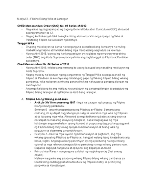 Filipino DBOW - Curriculum Guide - REPUBLIC OF THE PHILIPPINES ...