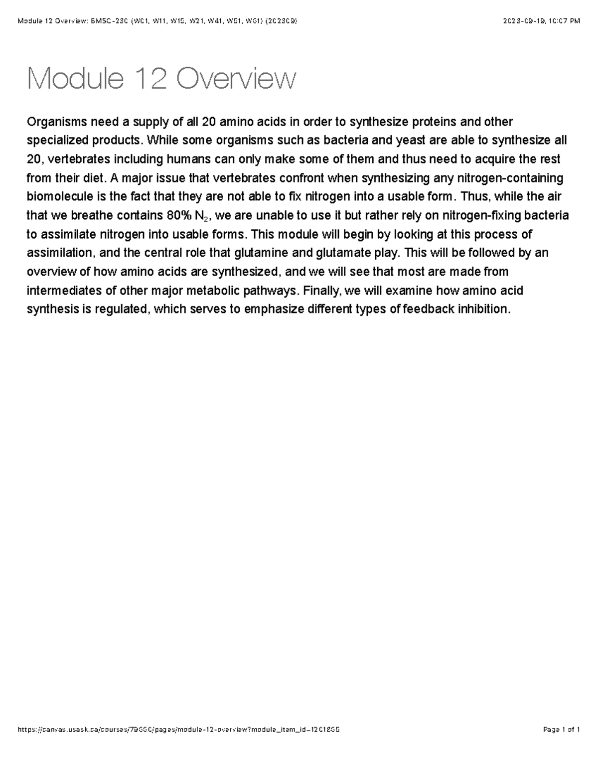 Module 12 - Fall Term 1 (online) - Module 12 Overview: BMSC-230 (W01 ...