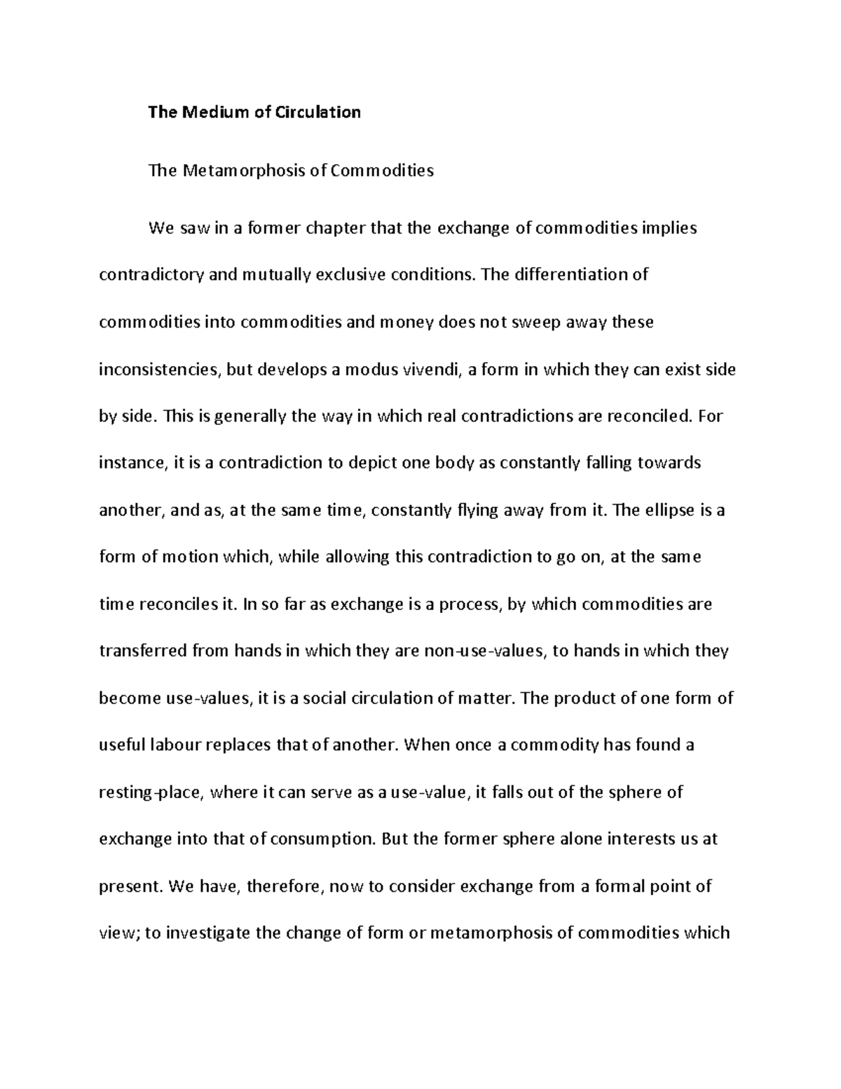 AP-SOSC-2340 Circulation - The Medium of Circulation The Metamorphosis ...