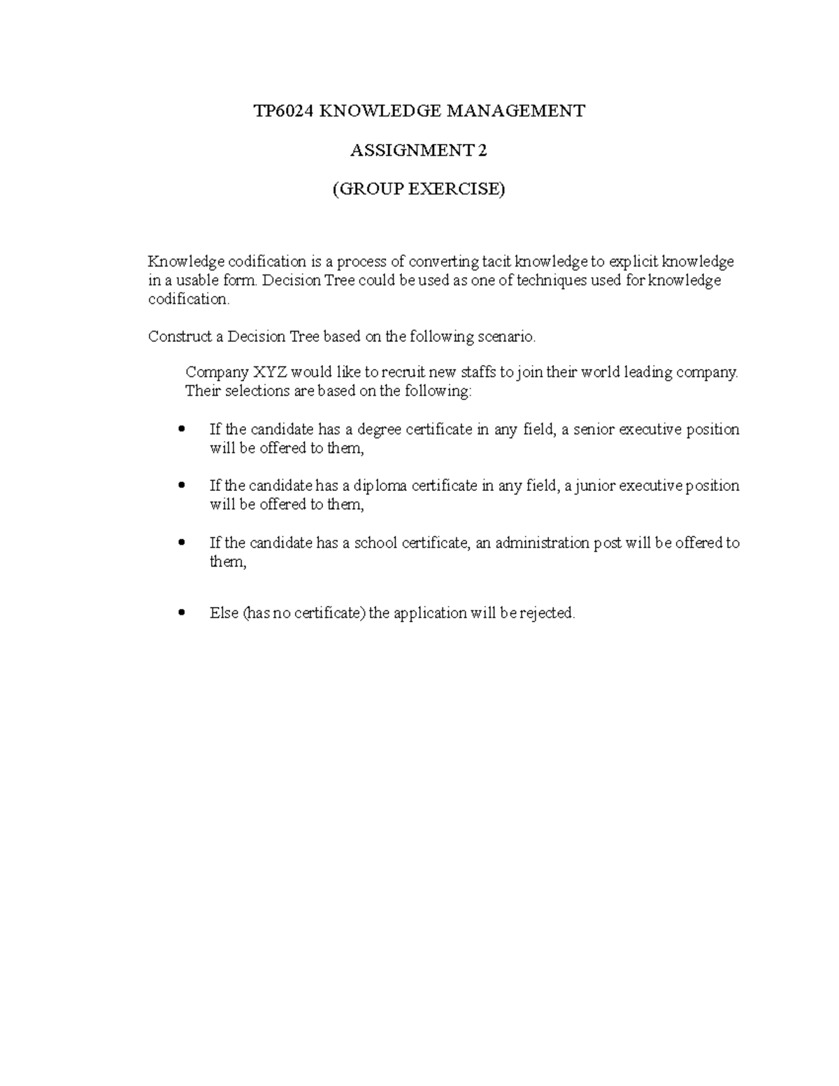 Assignment 2 _2 - TP6024 KNOWLEDGE MANAGEMENT ASSIGNMENT 2 (GROUP ...