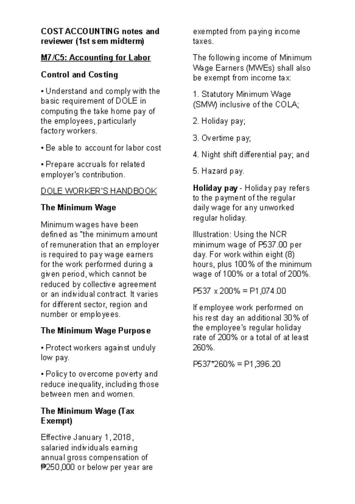 COST Accounting Notes & Reviewer (midterm 1st sem) - COST ACCOUNTING ...