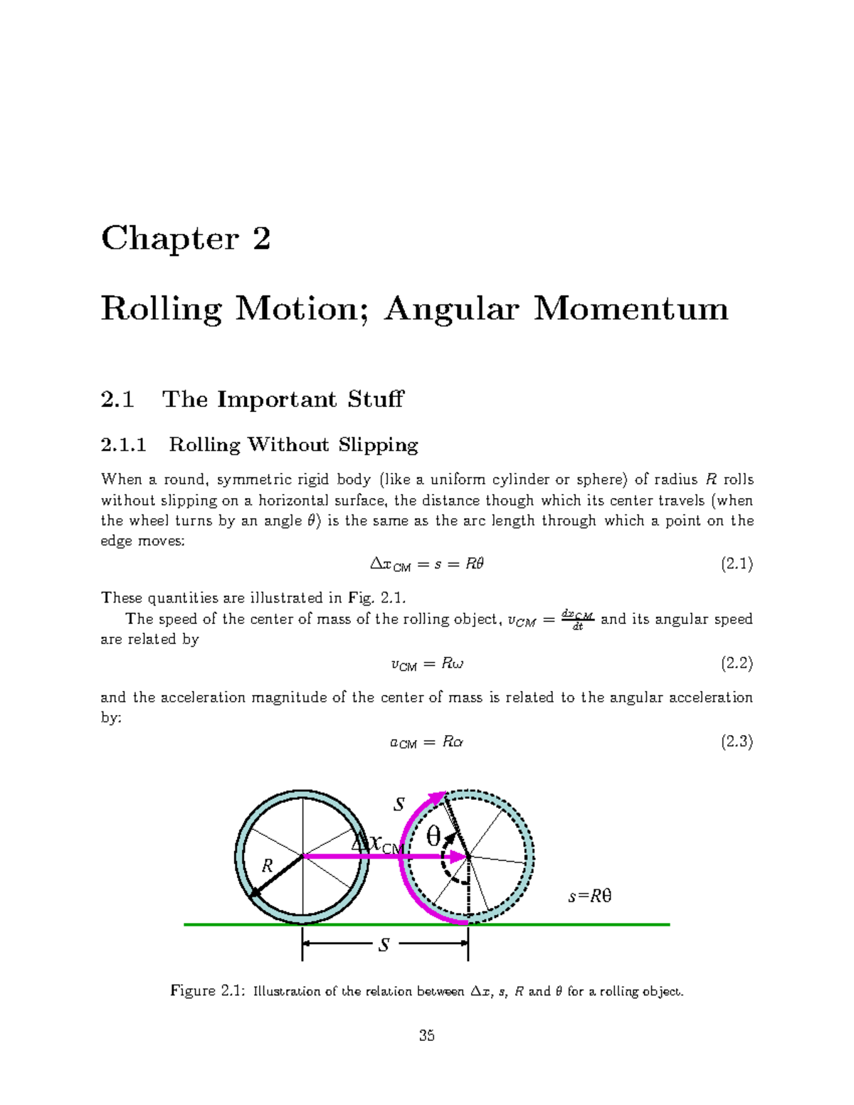 V2chap2 - Lecture notes MIT8_03SCF16_Text_Ch2 - Chapter 2 Rolling ...