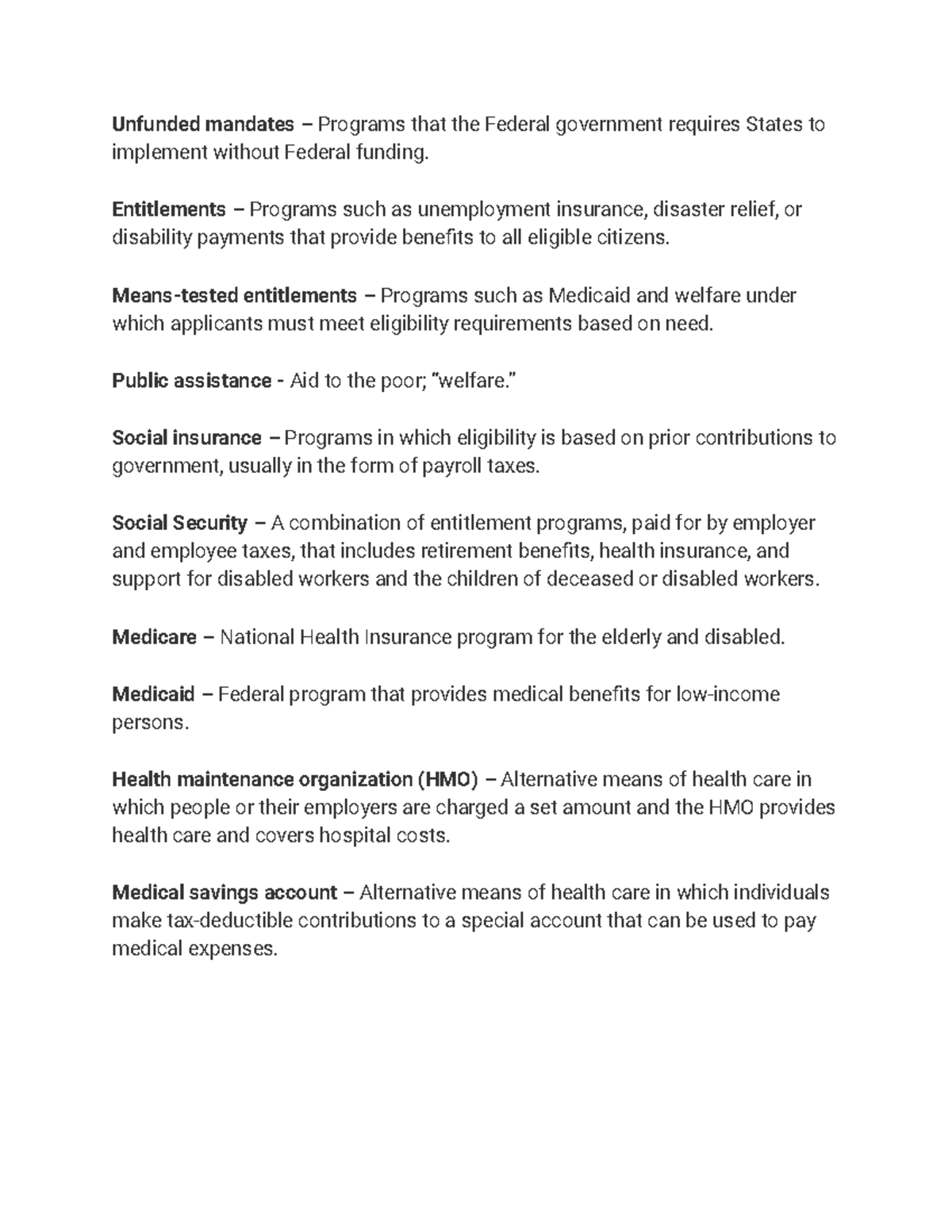 Chapter 19 Making Social Policy - Unfunded mandates – Programs that the ...