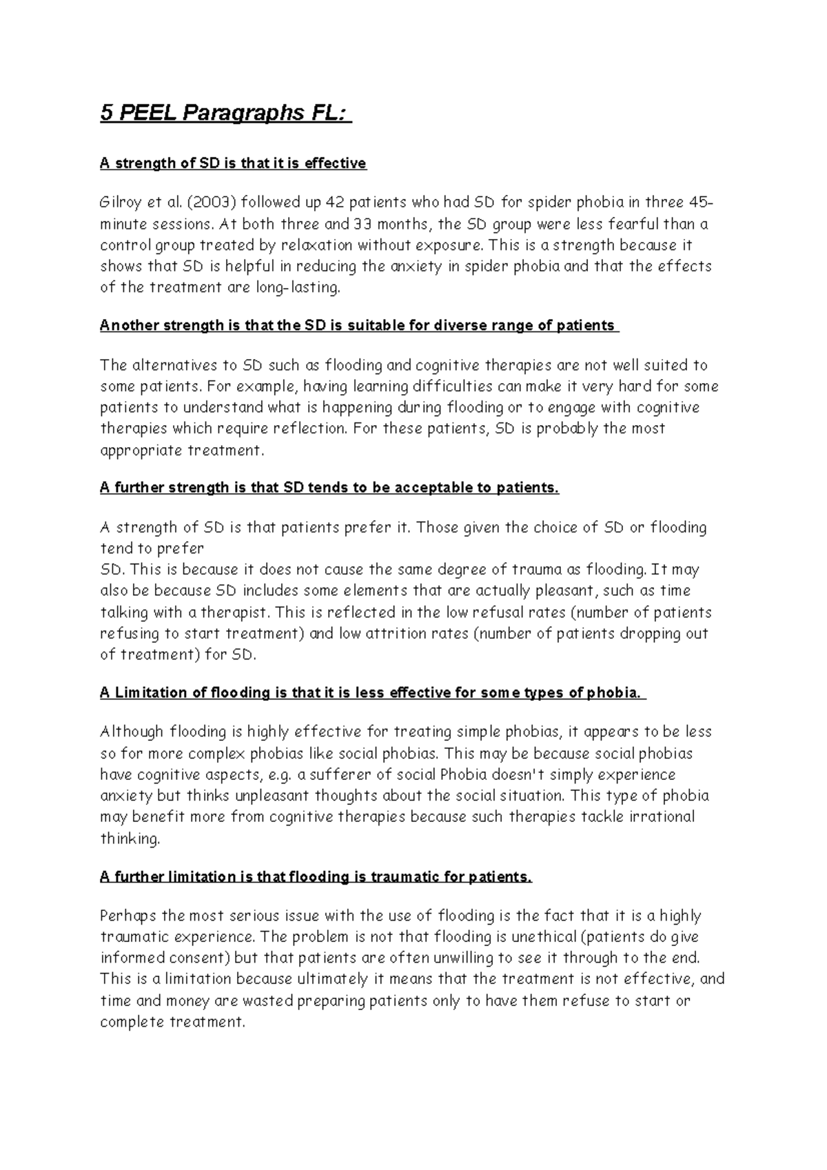 5 PEEL Paragraphs FL - dehjbcibicbicbobcojbvojvnbojv - 5 PEEL ...