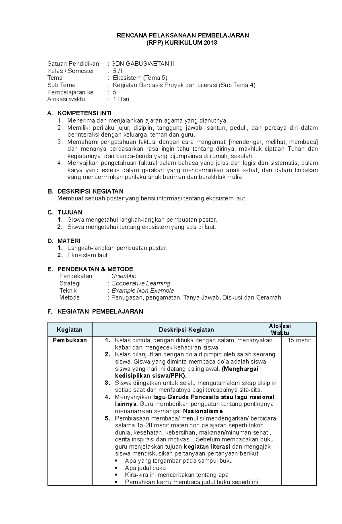 5.5 - RPP - RENCANA PELAKSANAAN PEMBELAJARAN (RPP) KURIKULUM 2013 ...