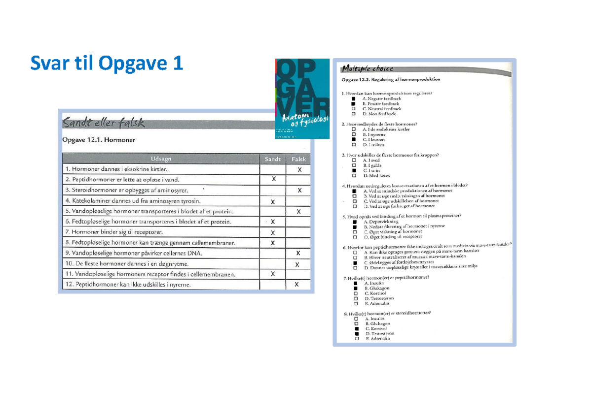 Sandt falsk om hormoner - Sygeplejerske - X X X X X X X X X X X X Svar ...