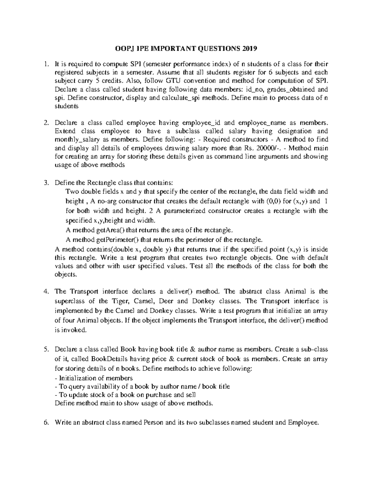 OOPJ IPE Important Questions 2019 - OOPJ IPE IMPORTANT QUESTIONS 2019 ...