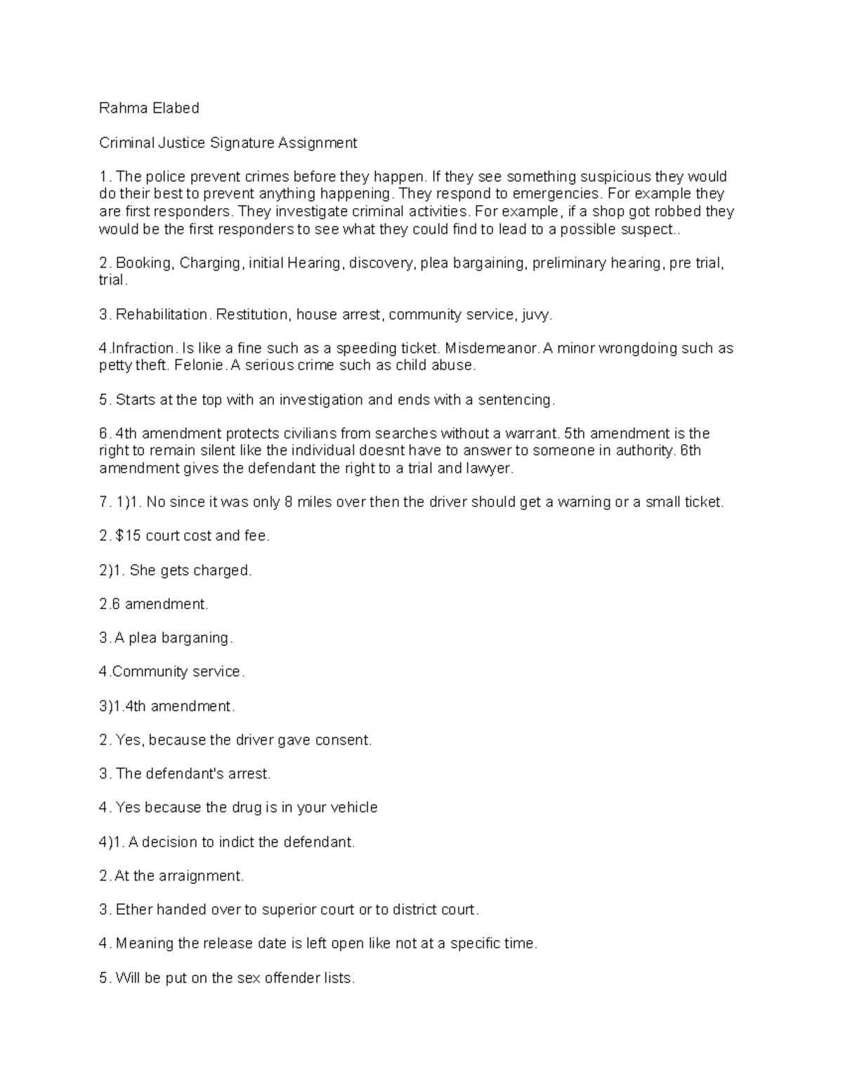 Criminal Justice Signature Assignment - Rahma Elabed Criminal Justice ...