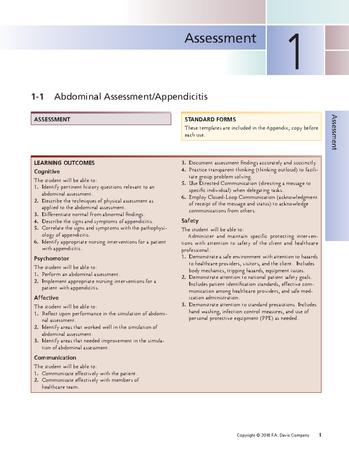 Clinical Simulation Student - 1 1-1 Abdominal Assessment/Appendicitis ...