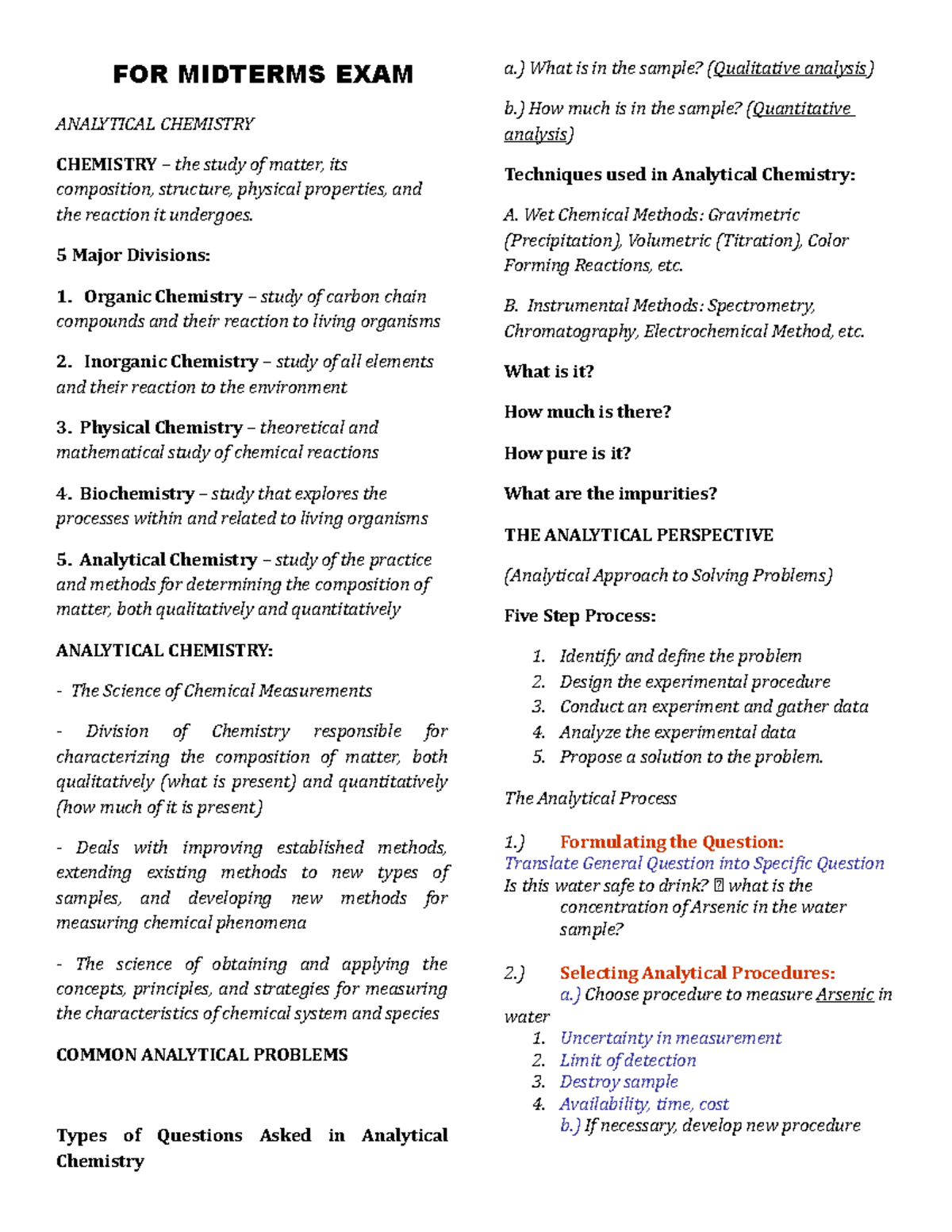 Analytical EXAM - educational purposes - FOR MIDTERMS EXAM ANALYTICAL ...