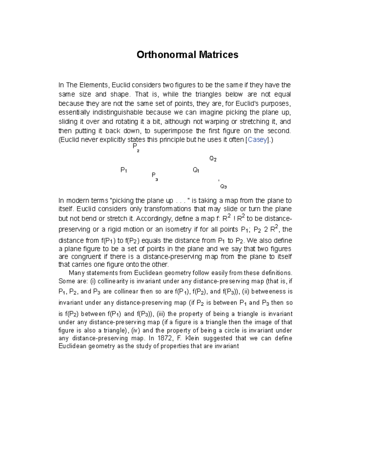 Orthonormal Matrices - This text covers a standard first course: Gauss ...