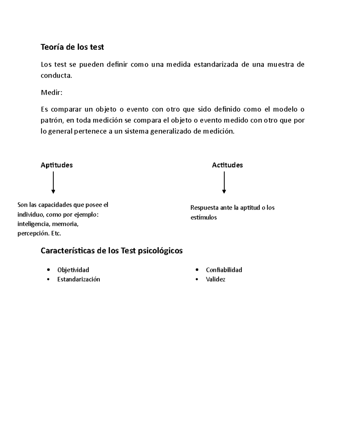Teoría de los test. conceptos - Teoría de los test Los test se pueden ...