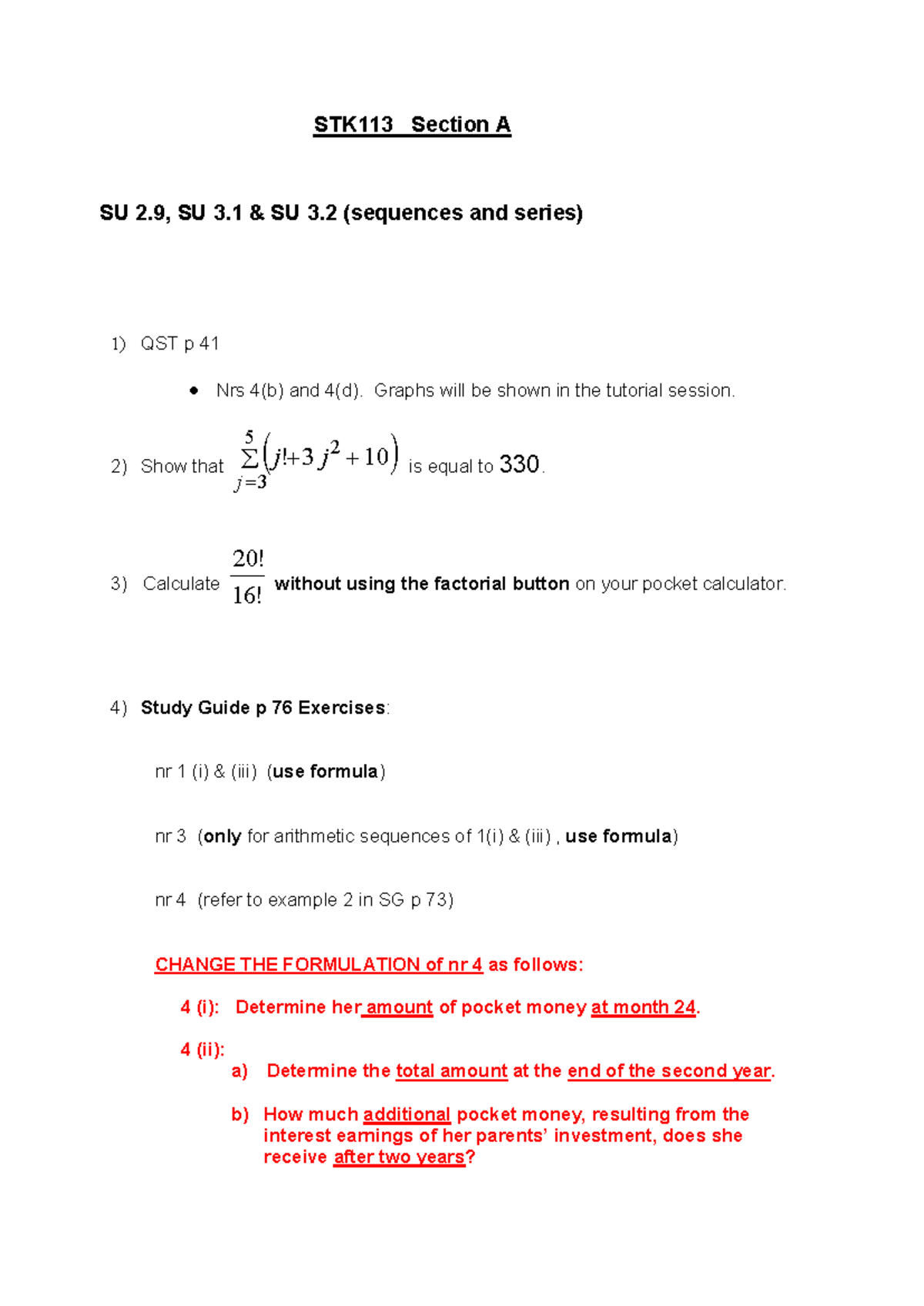 STK113 Tutorial 5 ( Questions) - STK113 Section A SU 2, SU 3 & SU 3 ...